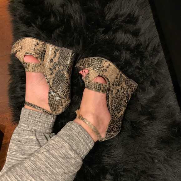 Cathy Jean | Shoes | Snake Cathy Jean Wedges | Poshmark